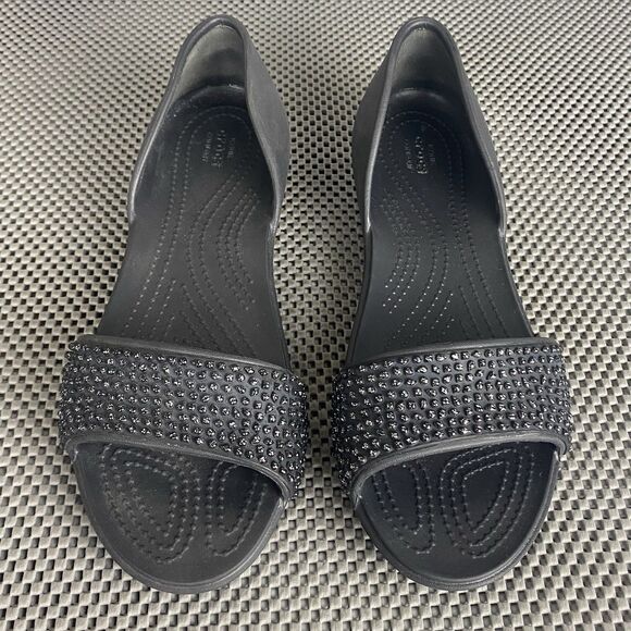CROCS | Shoes | Crocs Lina Embellised Dorsay Flats Sandals Womens Size ...